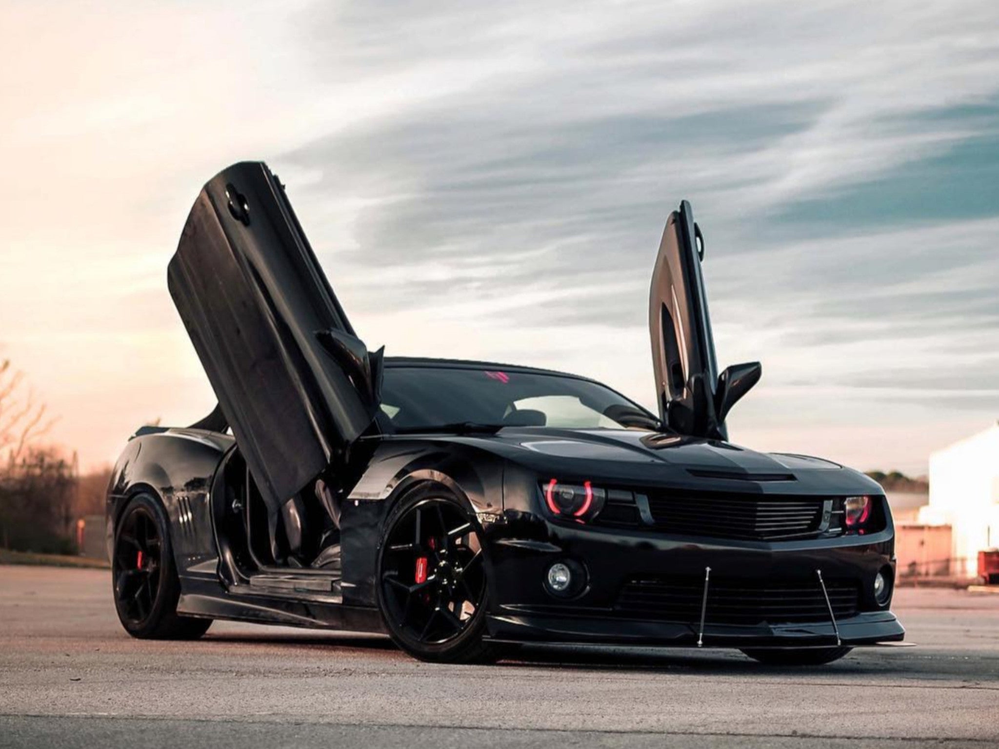 Black Lamborghini With Butterfly Doors